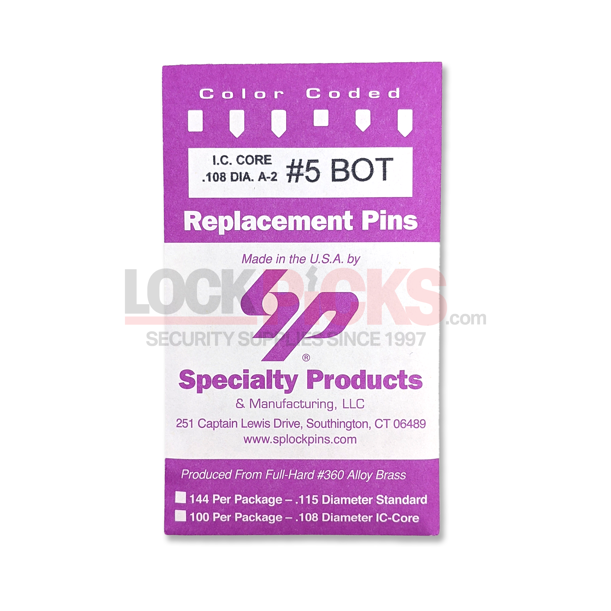 SFIC A2 Color Coded #5 Bottom Pin (5A - .172)| LockPicks.com ...