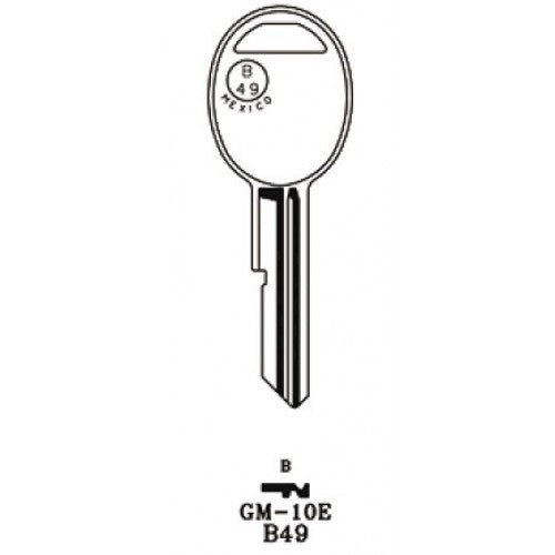 GM "B" (B49-NP, S1098B) Nickel Plated Key Blank by JMA – Lockpicks.com