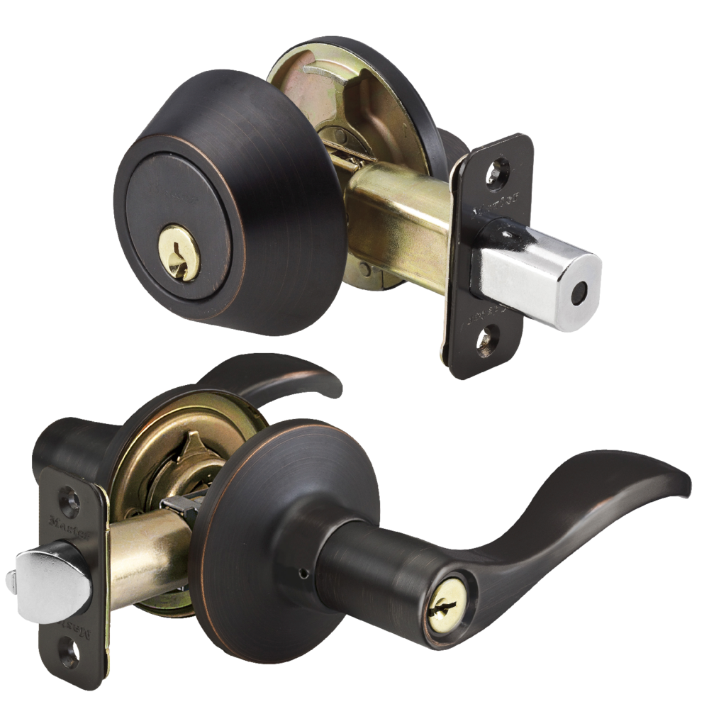 Wave Style Lever Entry Door Lock with Single Cylinder Deadbolt Combo P ...